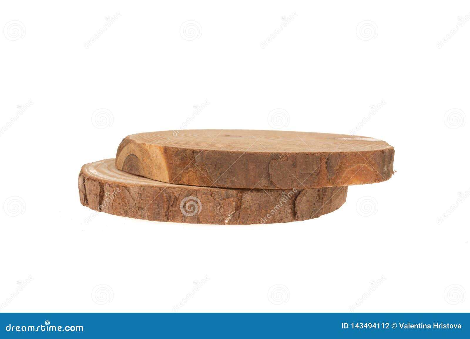 Two Wooden Stump Isolated on White Background. Stock Photo - Image of ...