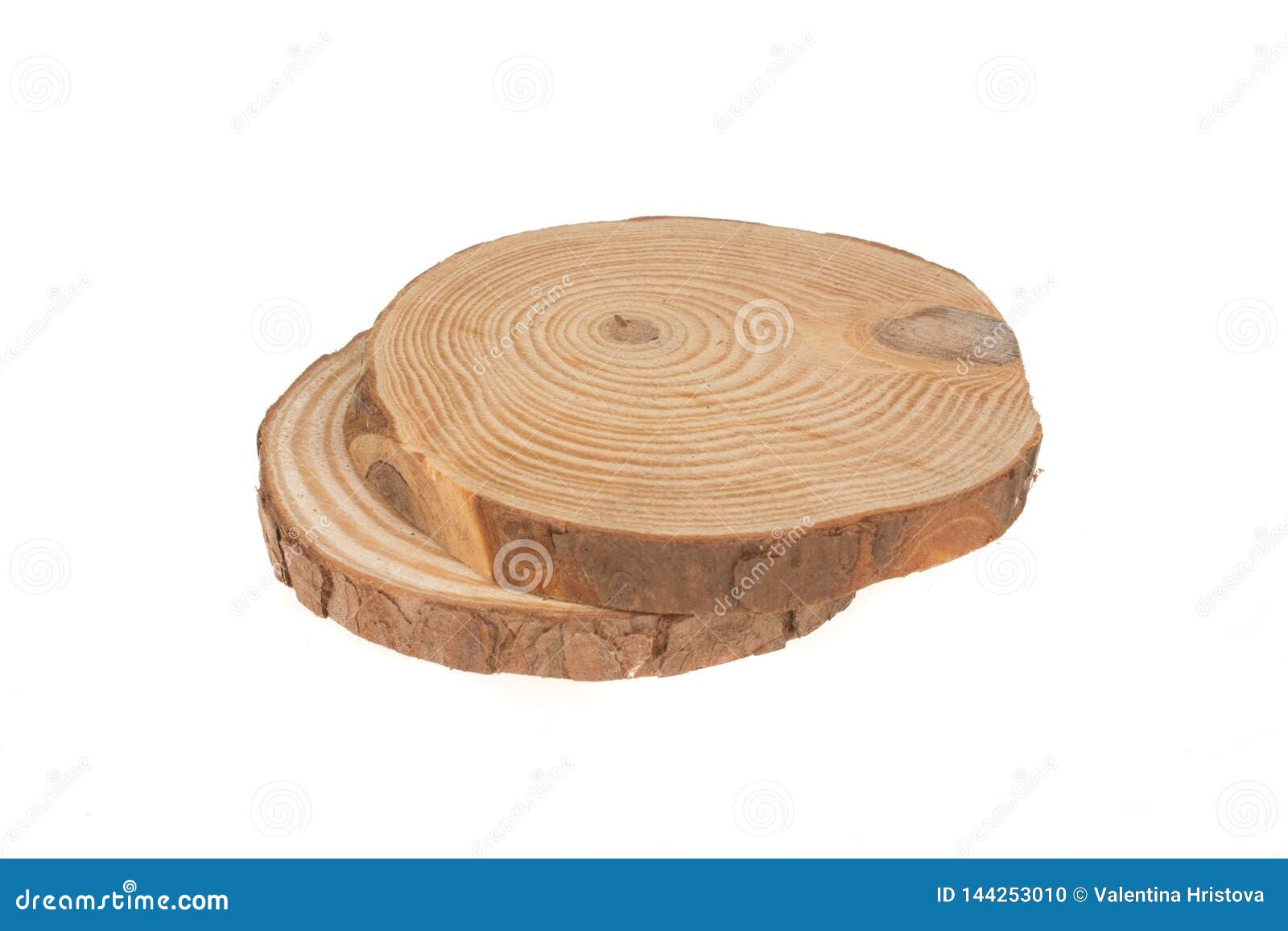 Two Wooden Stump Isolated on White Background. Stock Photo - Image of ...