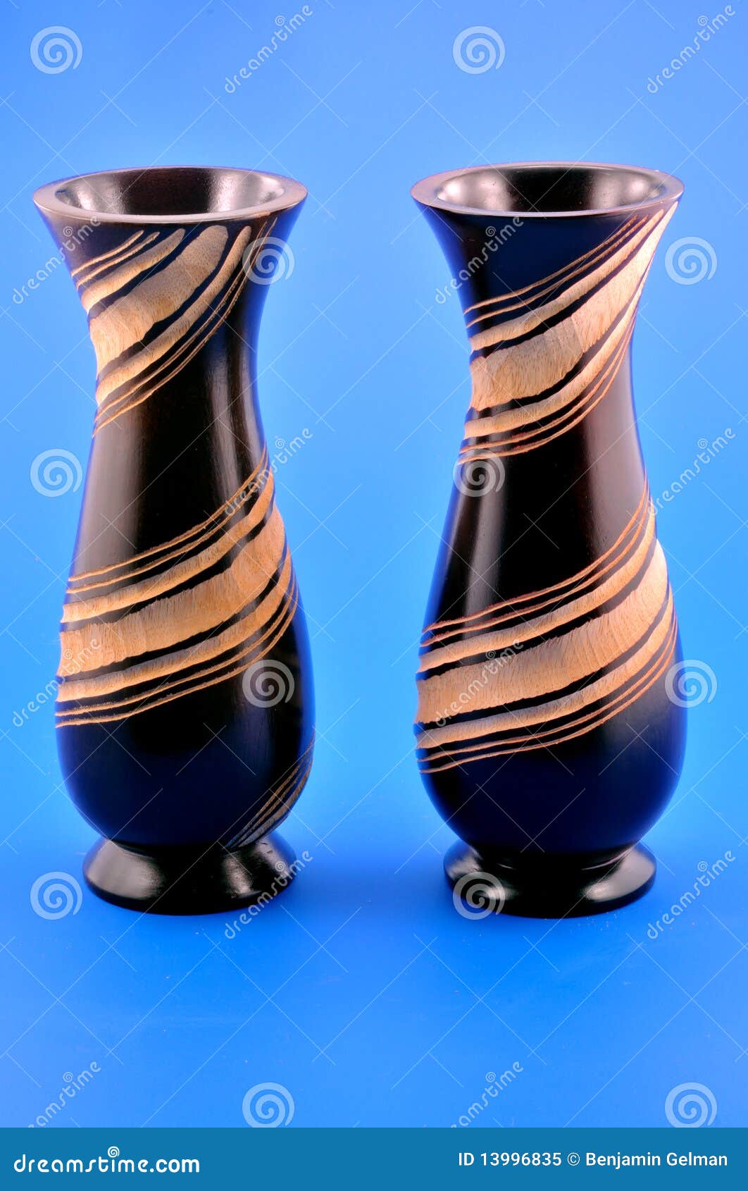 Two wooden vases stock image. Image of wood, style, isolated - 13996835