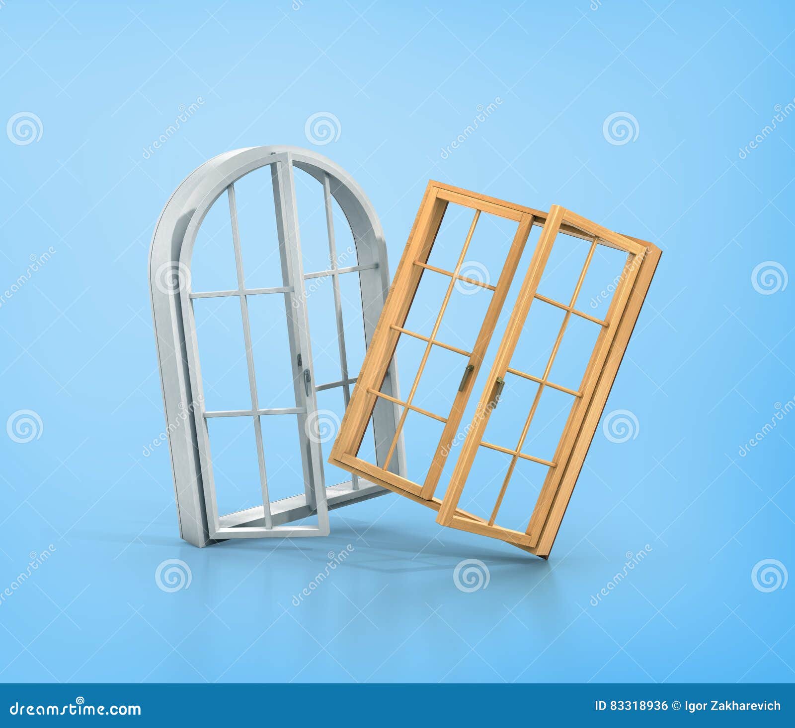 Two wooden windows stock vector. Illustration of design - 83318936