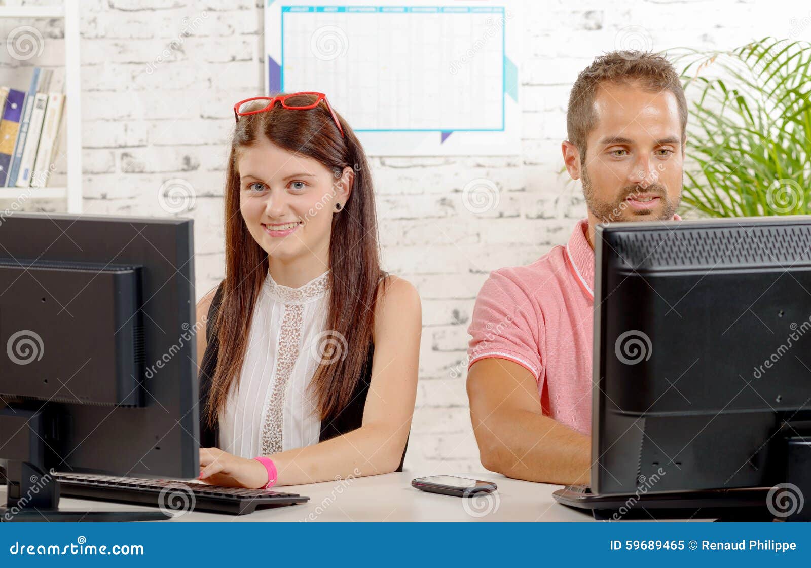 Two work colleague stock image. Image of office, team - 59689465