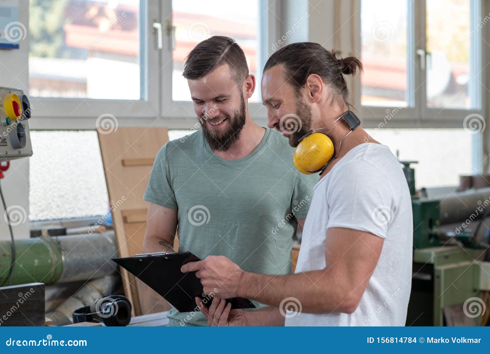 Two Worker in a Carpenter`s Workshop Stock Photo - Image of furniture ...