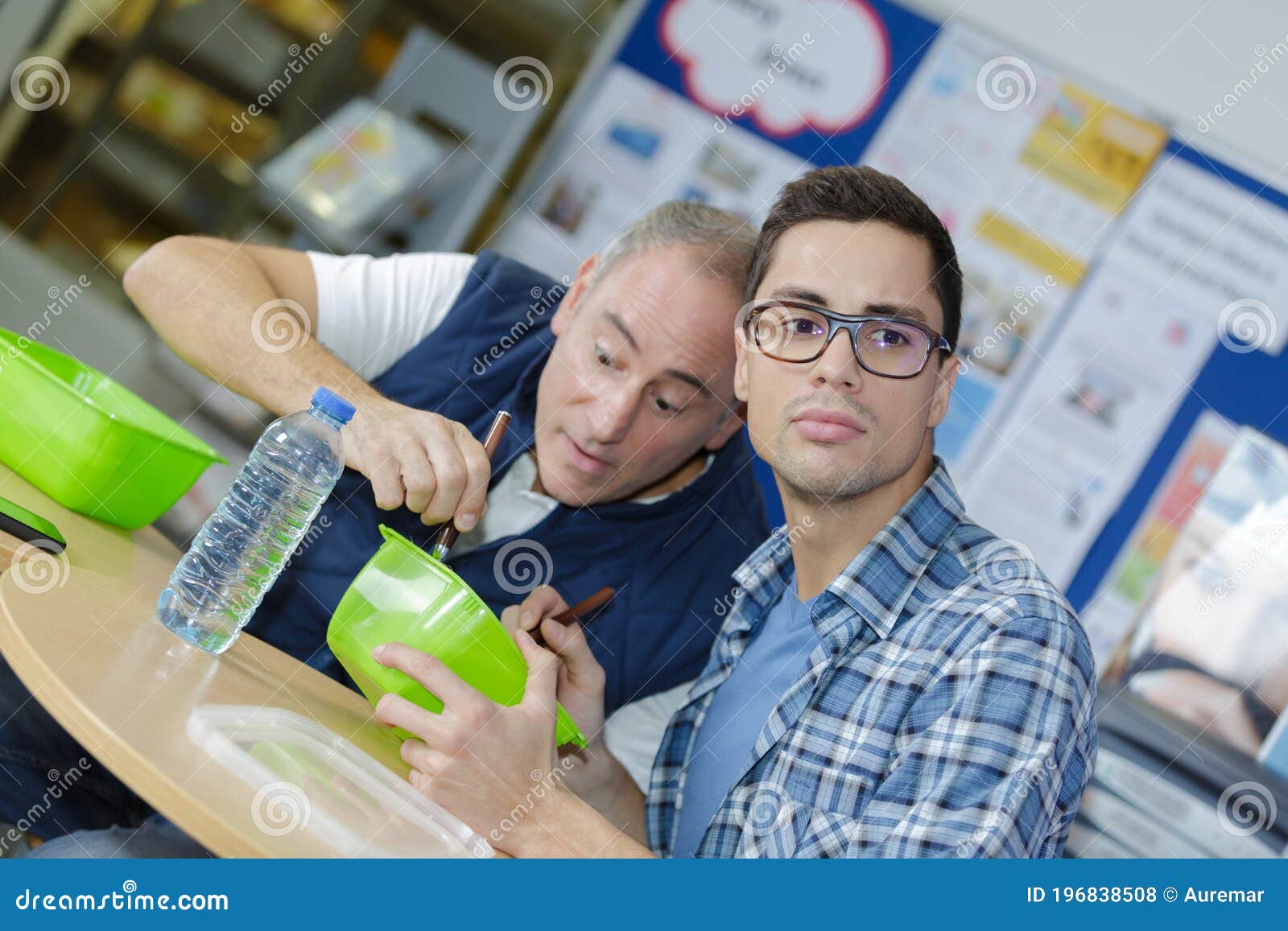 Two Worker in Factory Have Break Stock Photo - Image of industrial ...