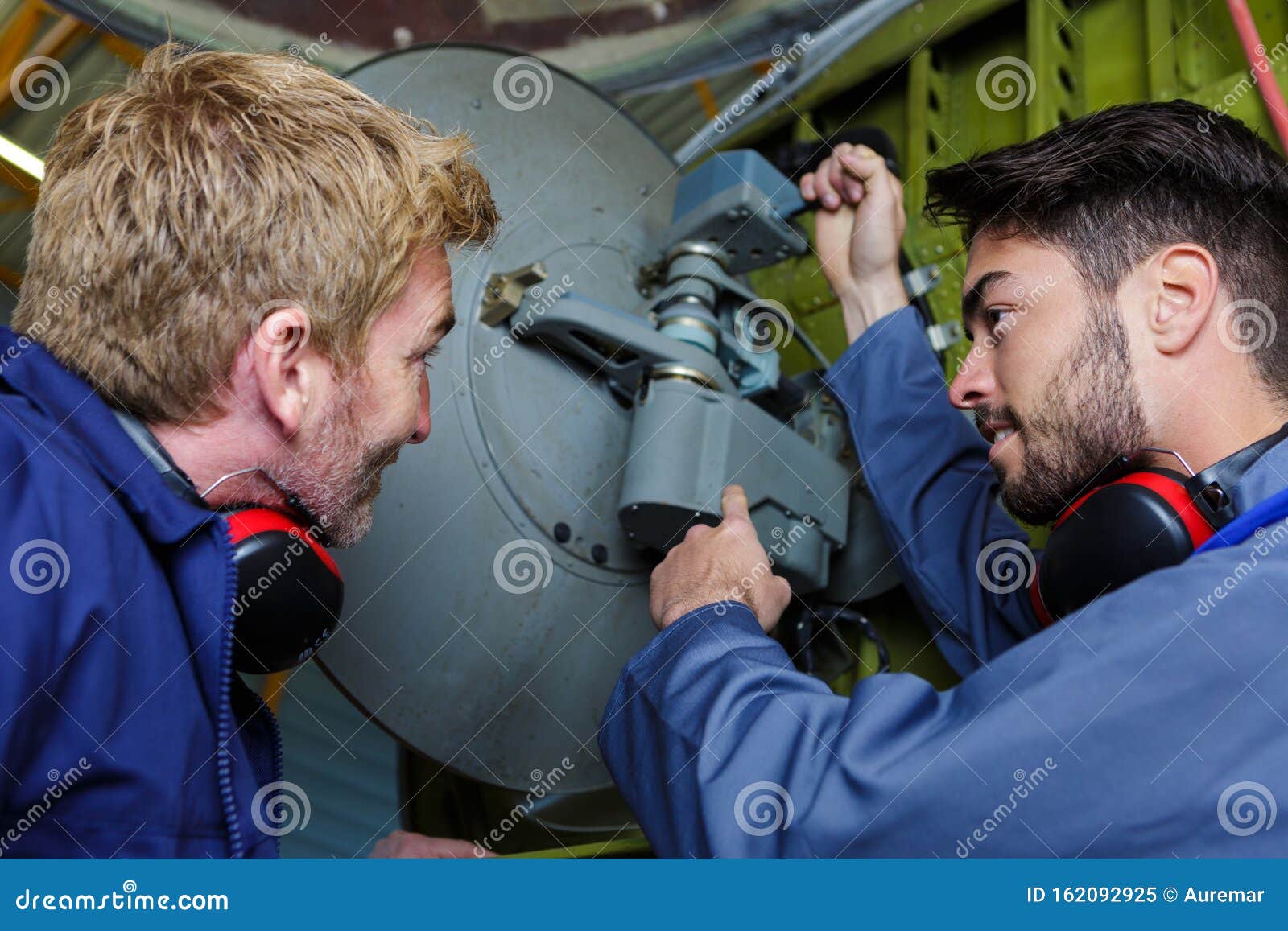 Two Worker in Factory on Machine Stock Image - Image of active, manager ...
