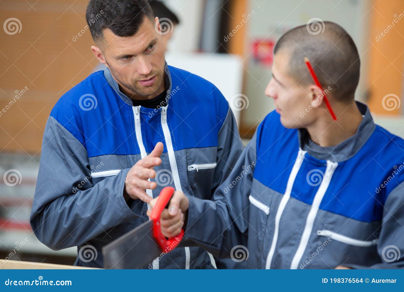 Two Worker in Factory on Machine Stock Photo - Image of occupation ...