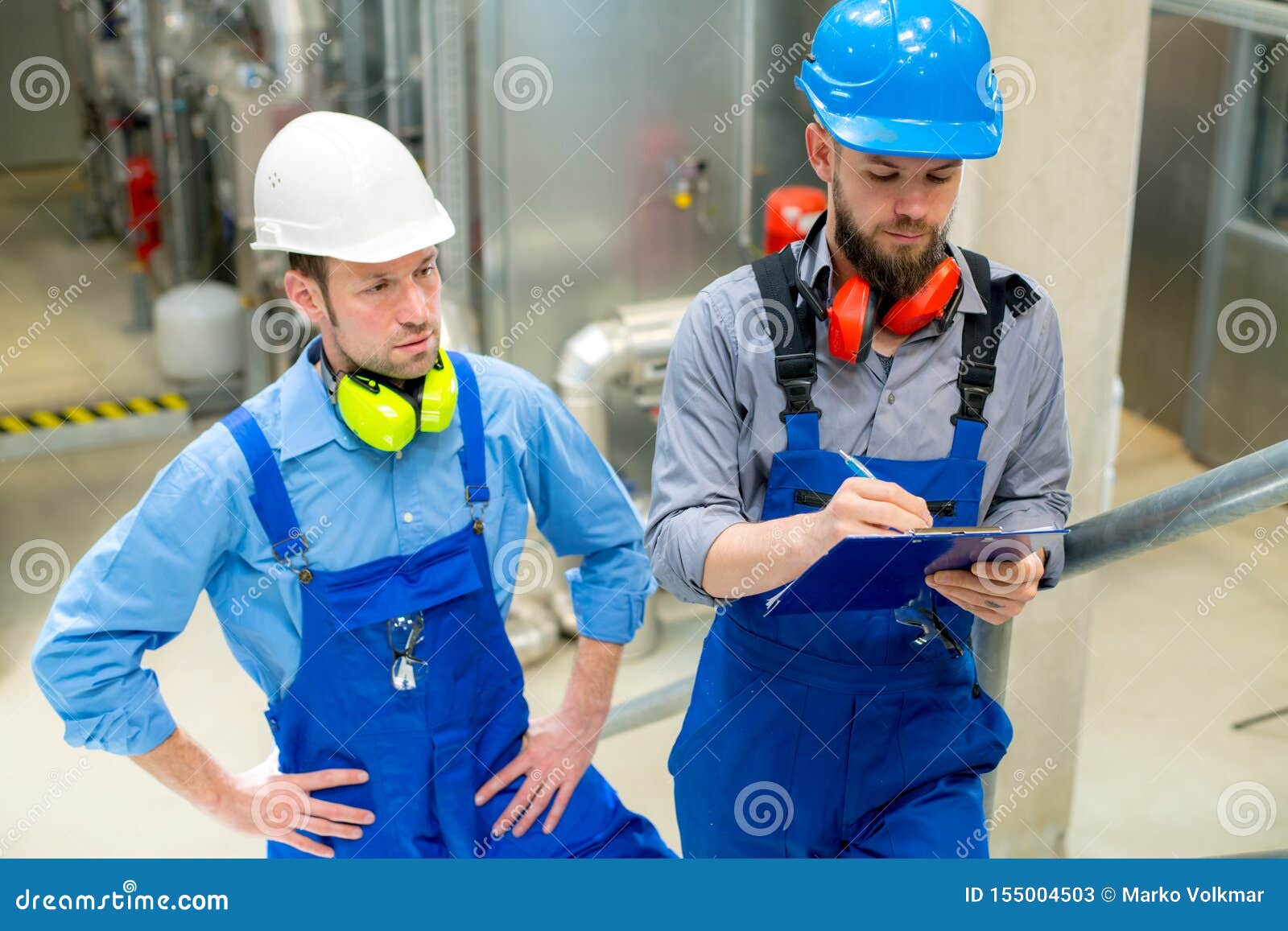 Two Worker in Industrial Plant Stock Image - Image of professional ...