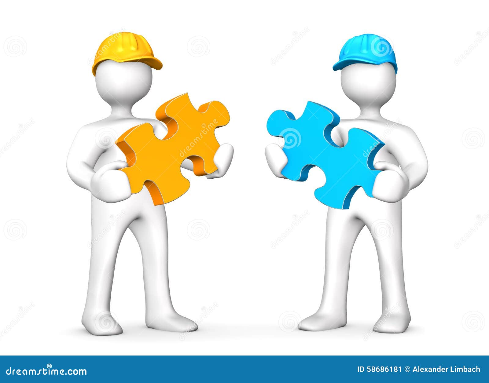 Two Worker Puzzles stock illustration. Illustration of company - 58686181