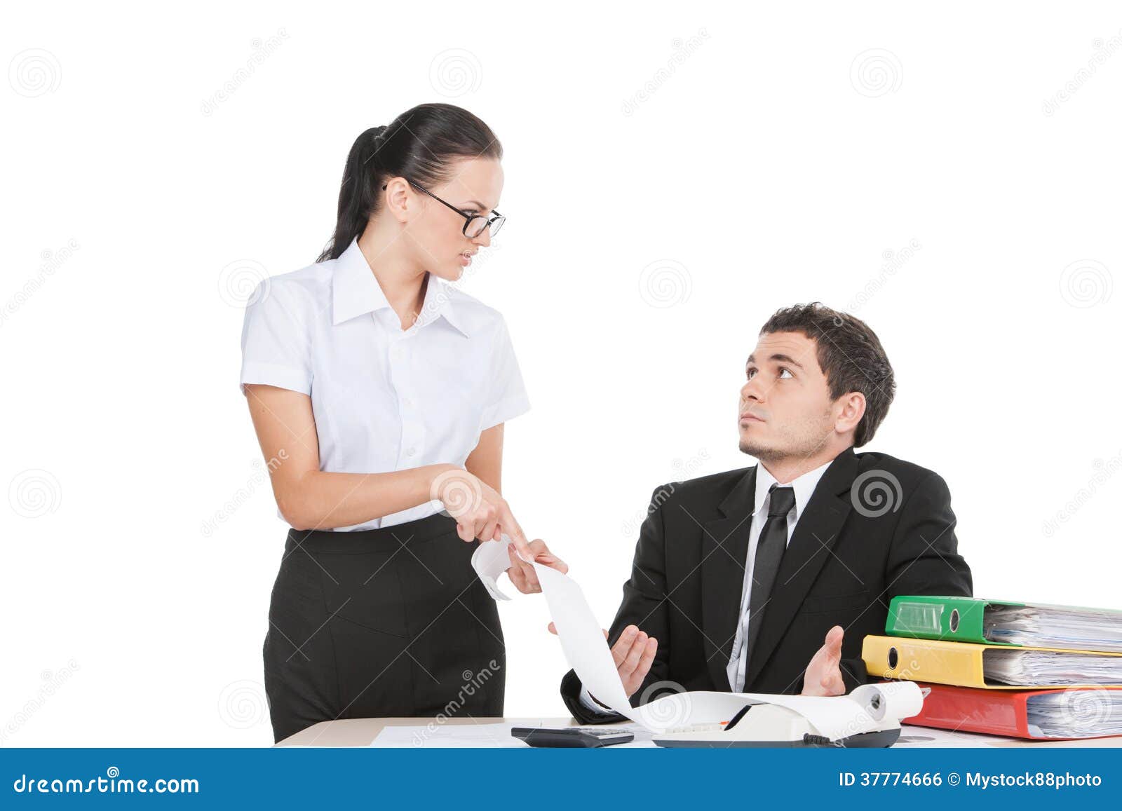 Two Workers Arguing and Talking about Business. Stock Photo - Image of ...