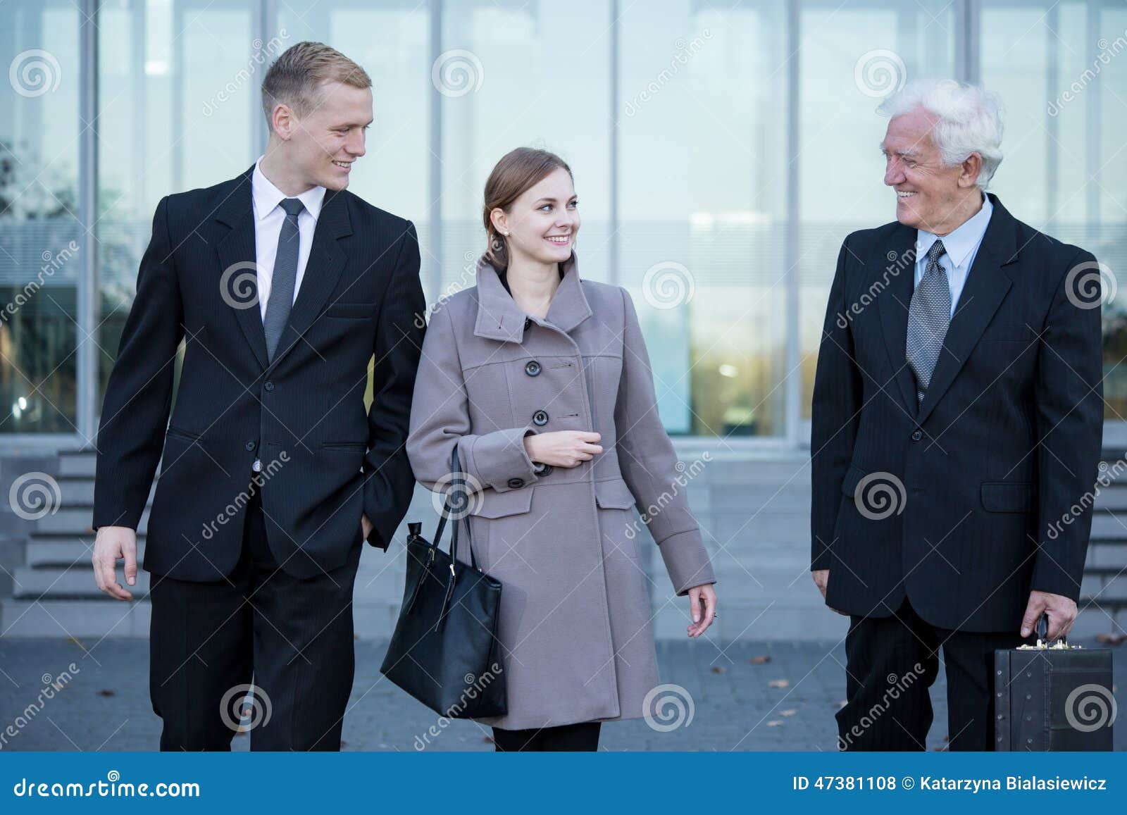 Two workers with boss stock photo. Image of generation - 47381108
