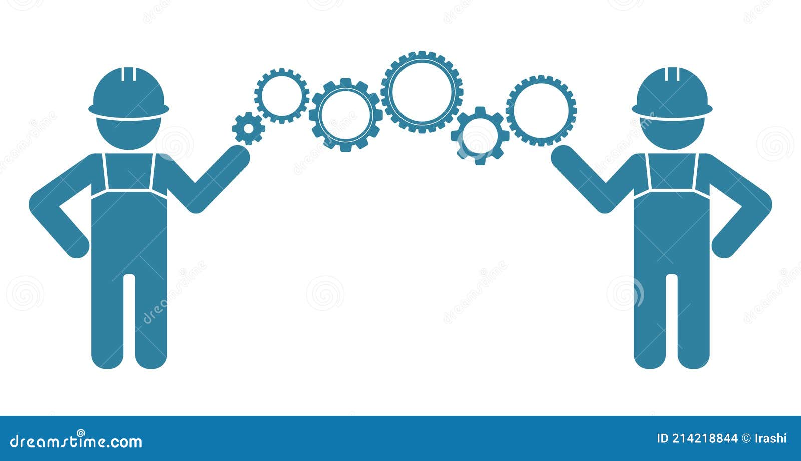 Two workers in helmet stock vector. Illustration of avatar - 214218844
