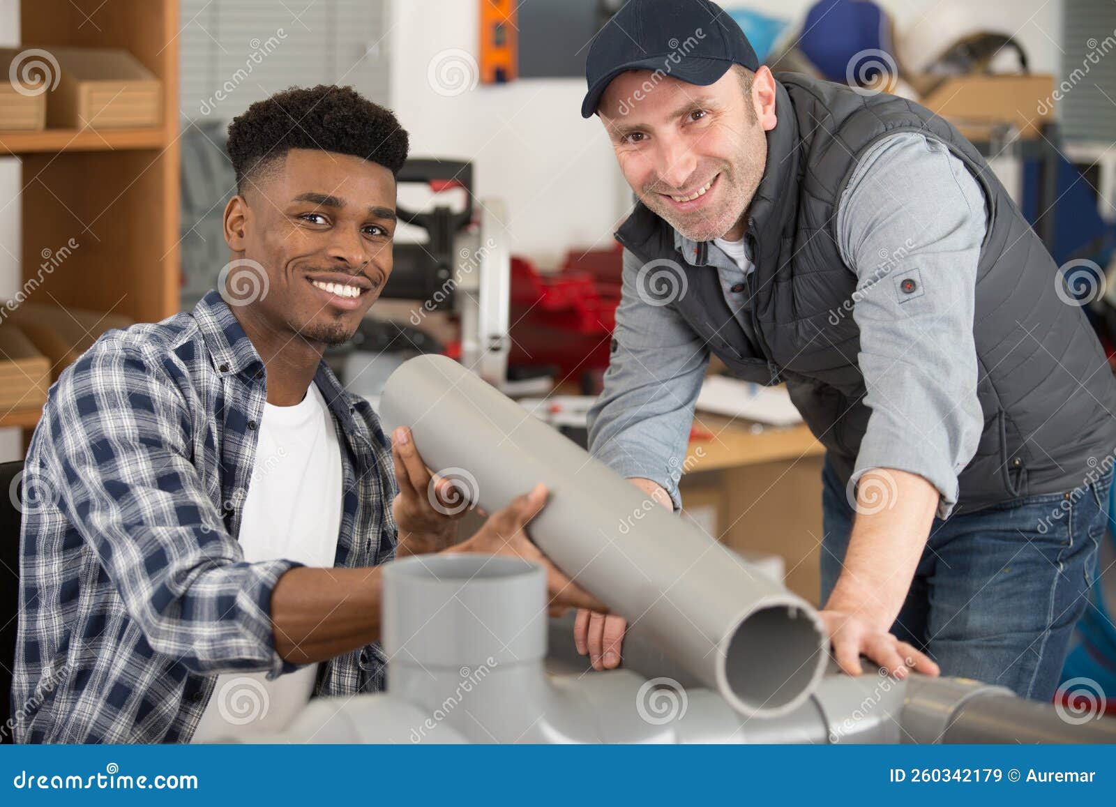 Two Workers in Industrial Plant Stock Image - Image of operator ...