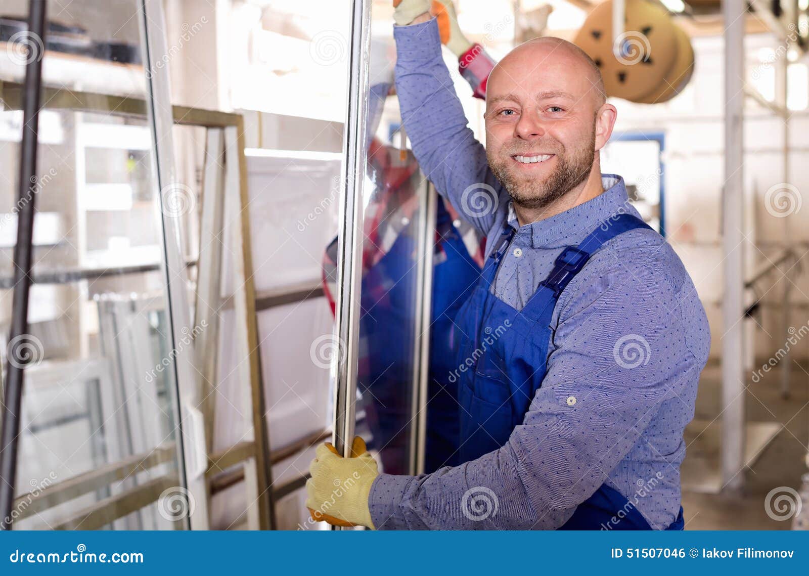 Two Workers Inspecting Windows Stock Photo - Image of builder, house ...
