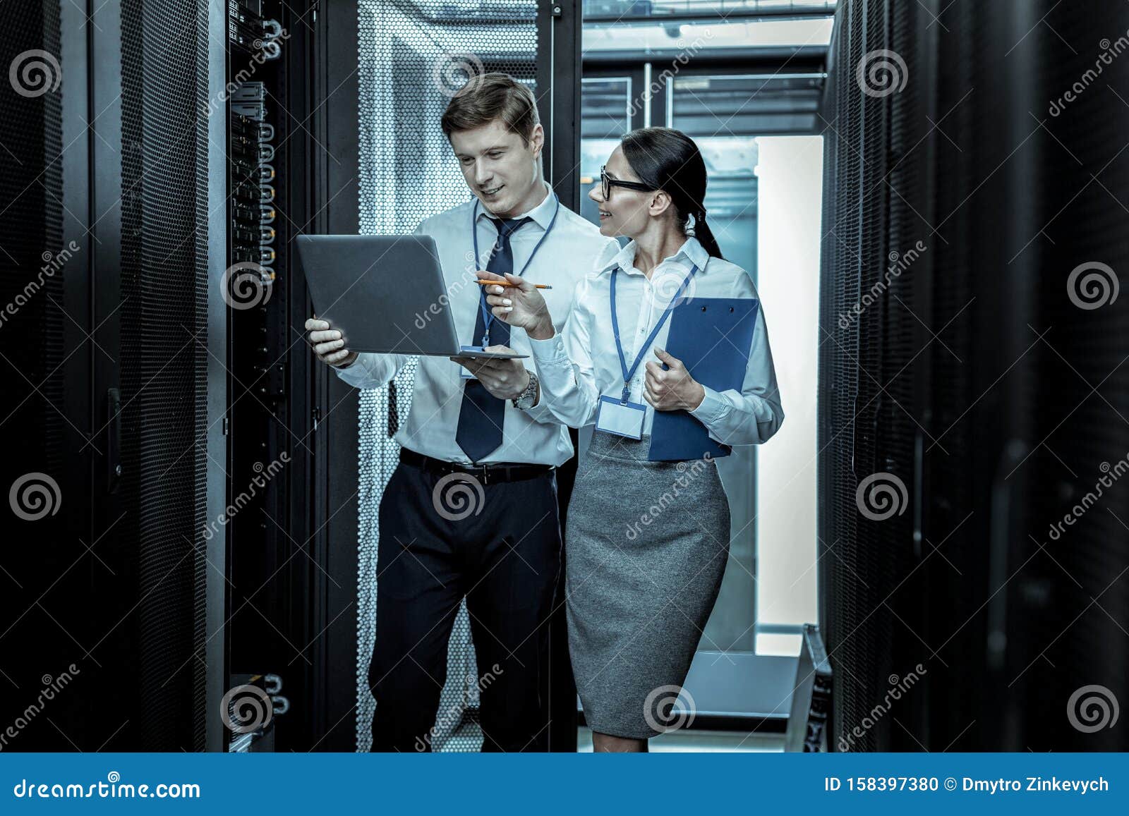 Two Workers of an Intelligence Agency Feeling Contented at Work Stock ...