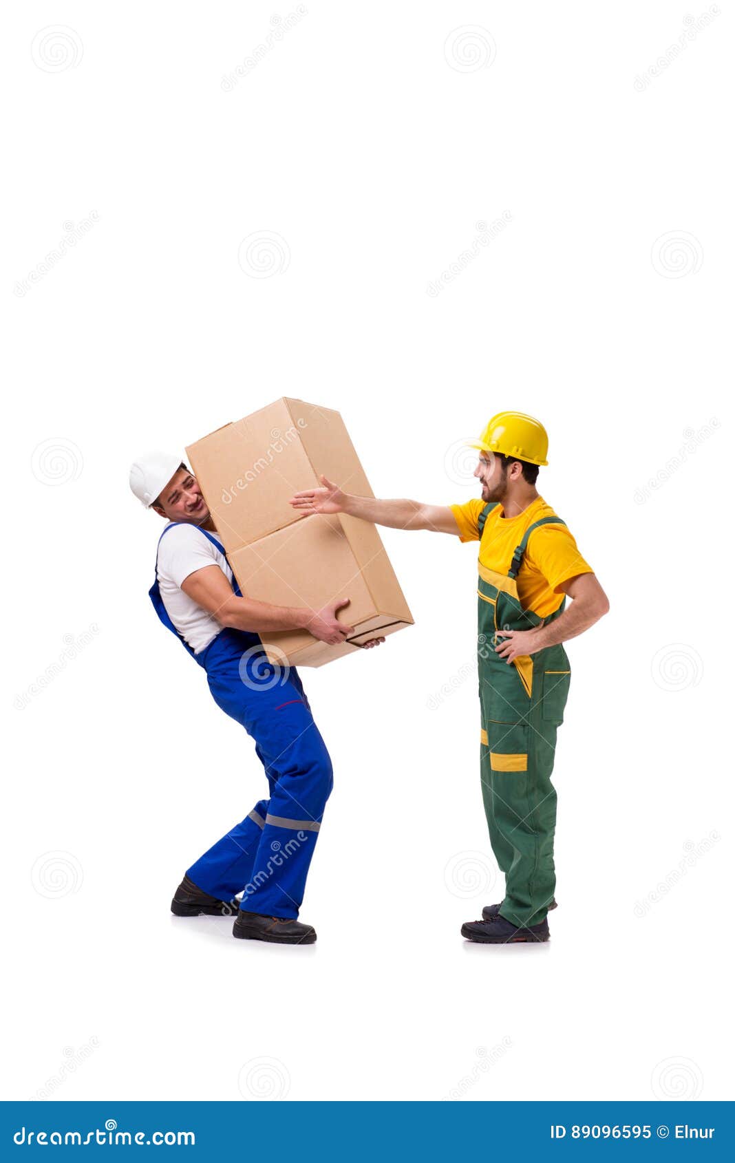 The Two Workers Isolated on the White Background Stock Image - Image of ...