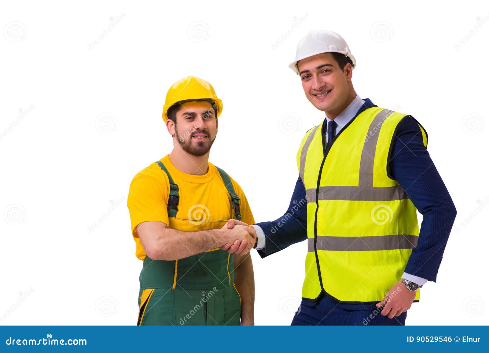 The Two Workers Isolated on the White Background Stock Photo - Image of ...