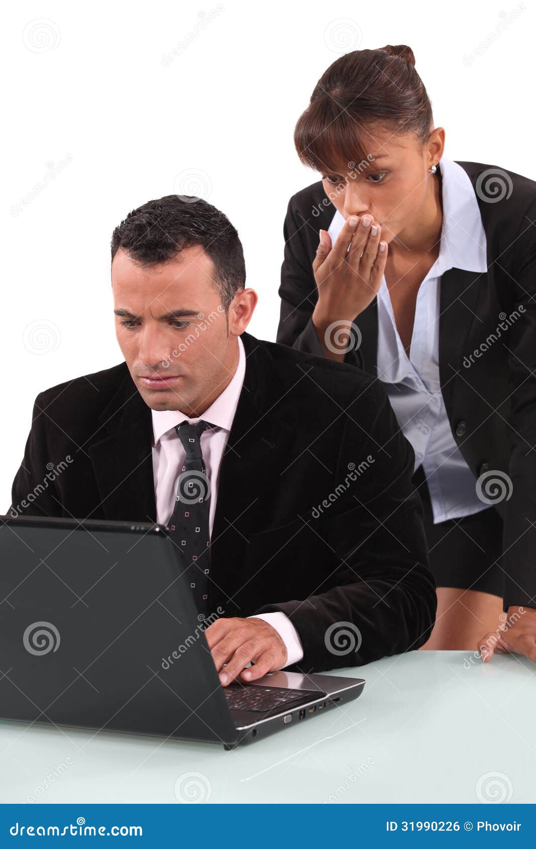 Two workers look surprised stock photo. Image of failure - 31990226