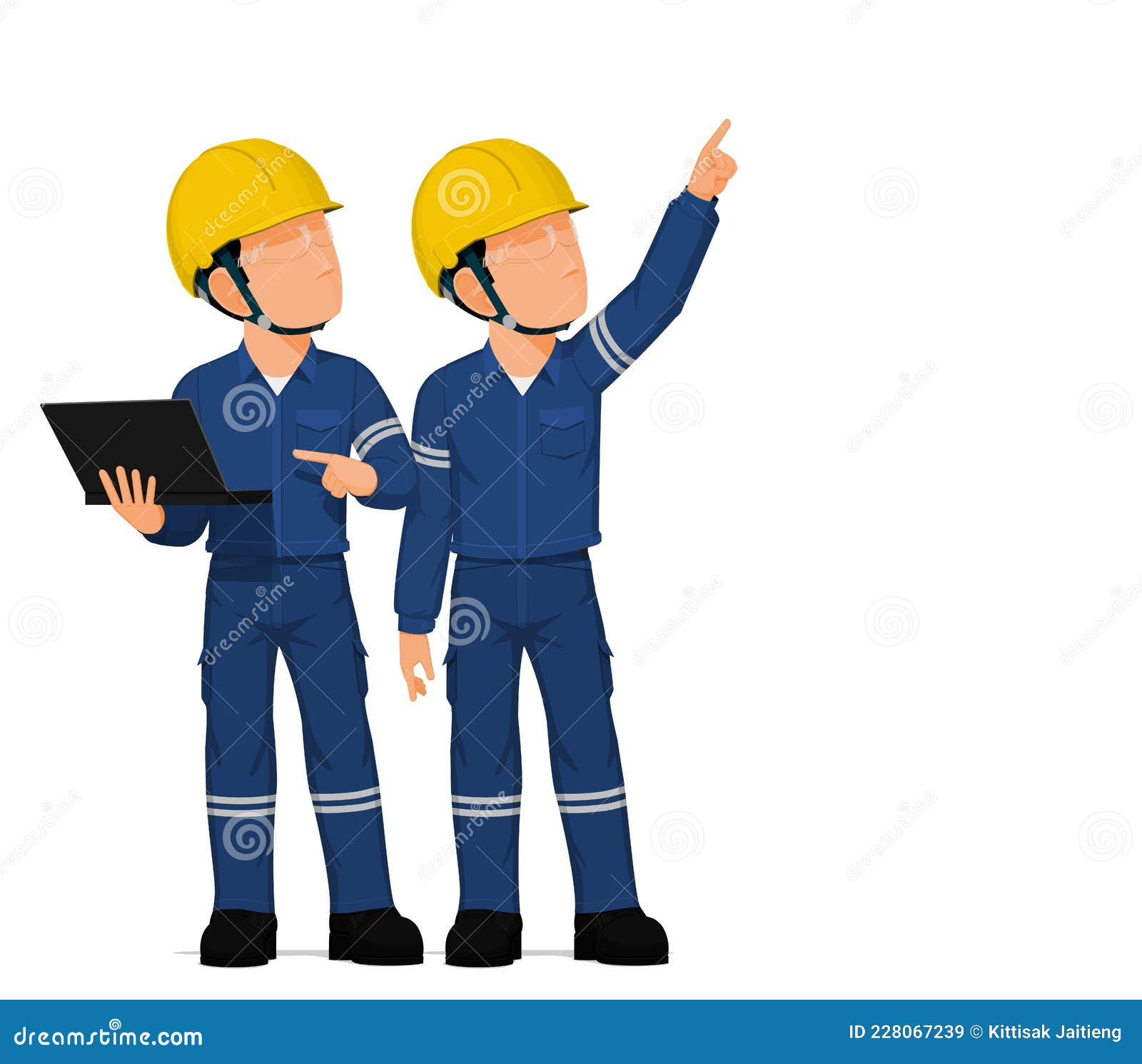 Two Workers are Looking at High Stock Vector - Illustration of ...