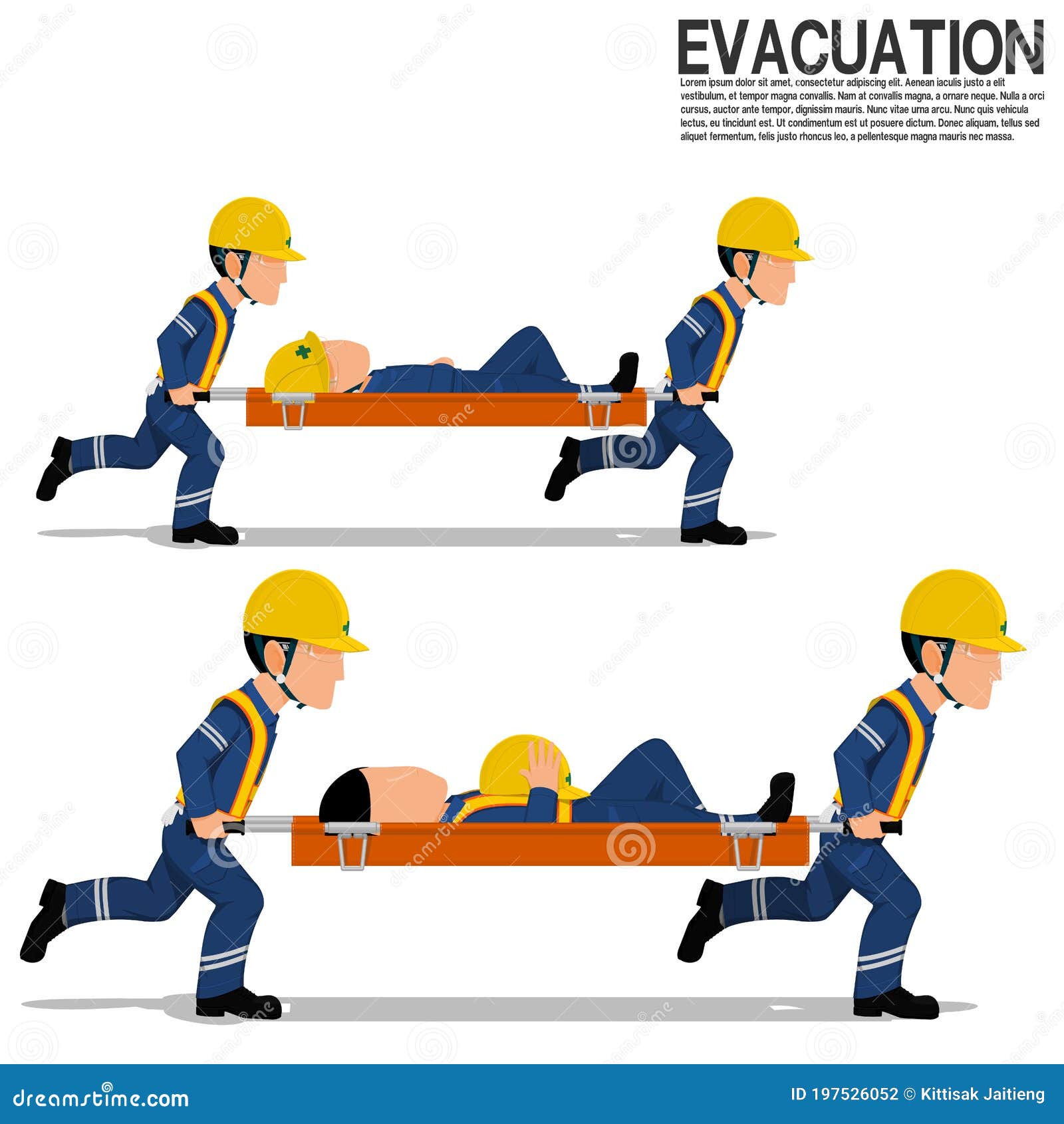 Two Workers Is Moving The Victim On Transparent Background Vector ...