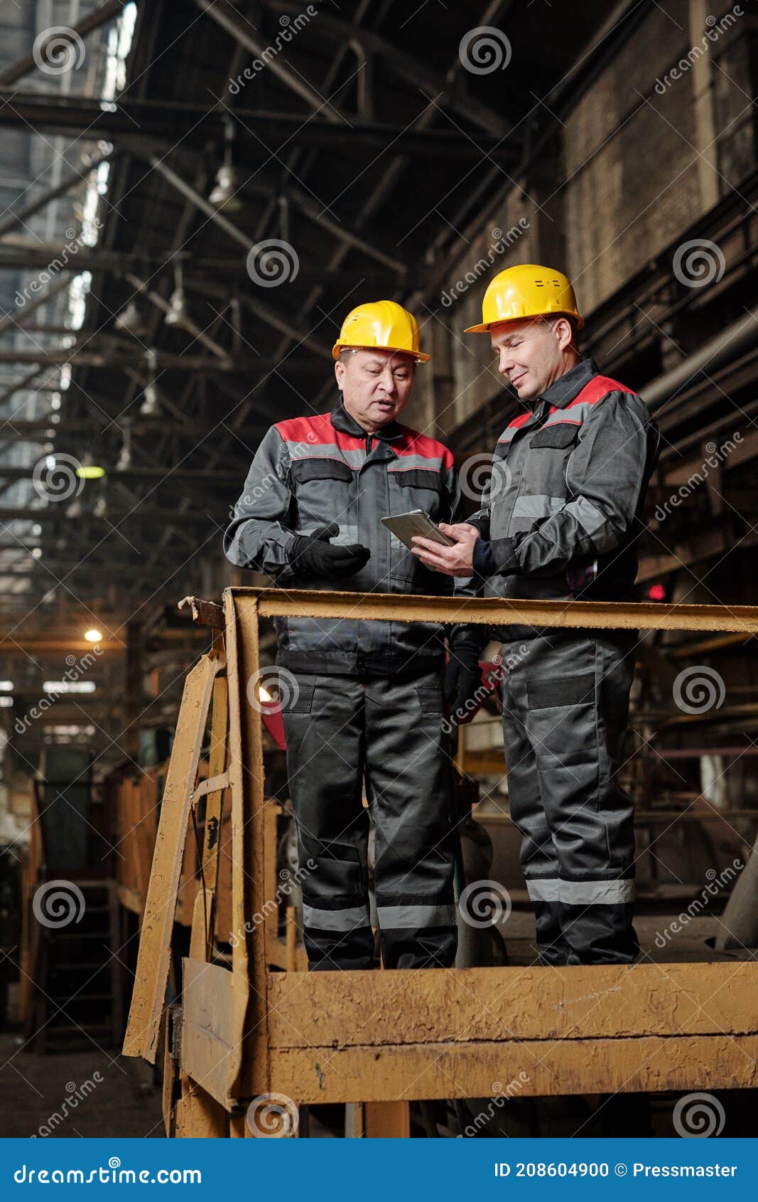 Two Workers Talking in the Plant Stock Photo - Image of occupation ...