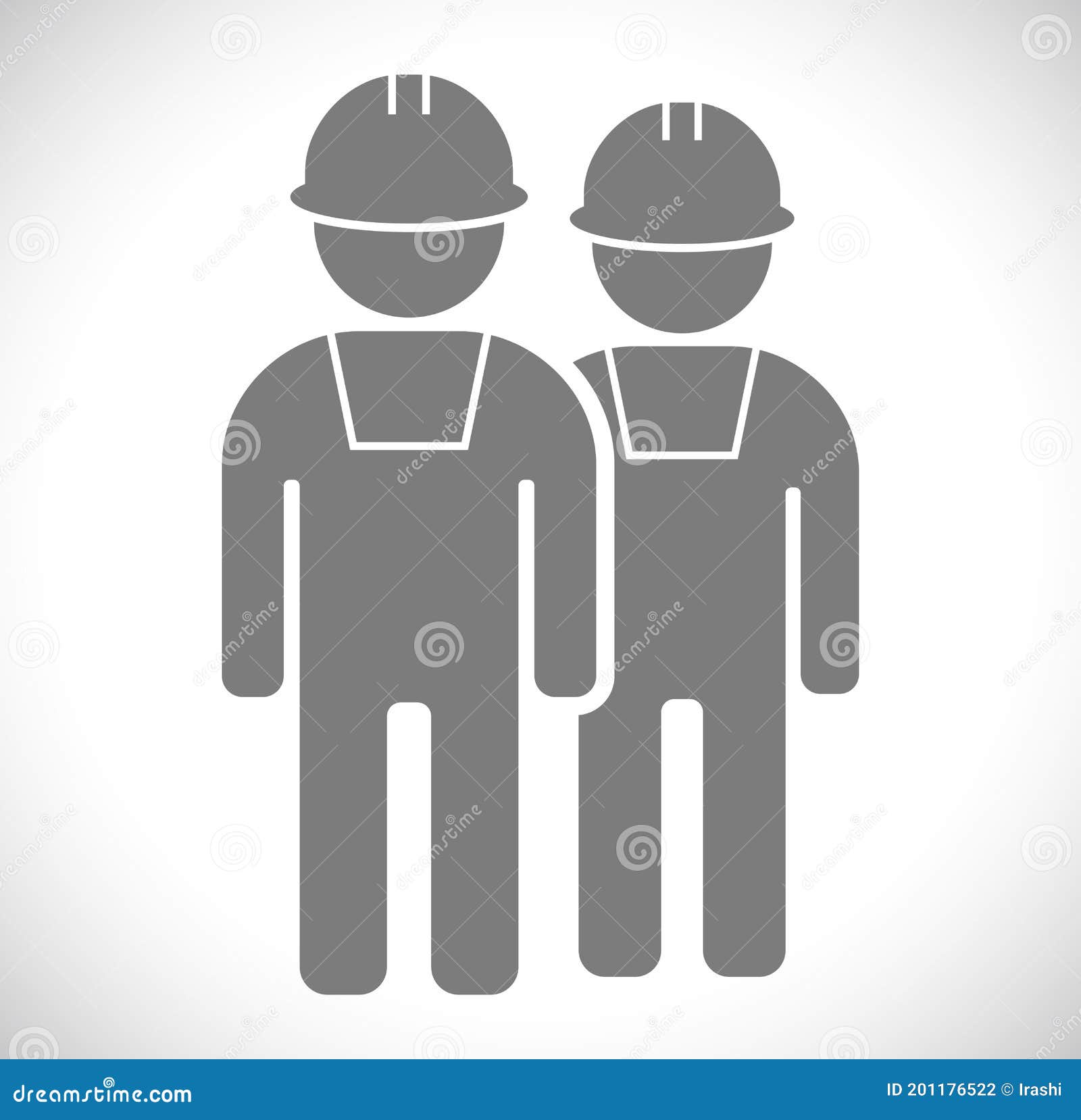 Two workers icon stock vector. Illustration of engineer - 201176522