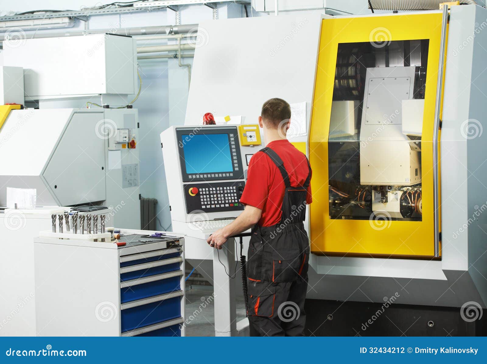 Two Workers at Tool Workshop Stock Photo - Image of milling ...