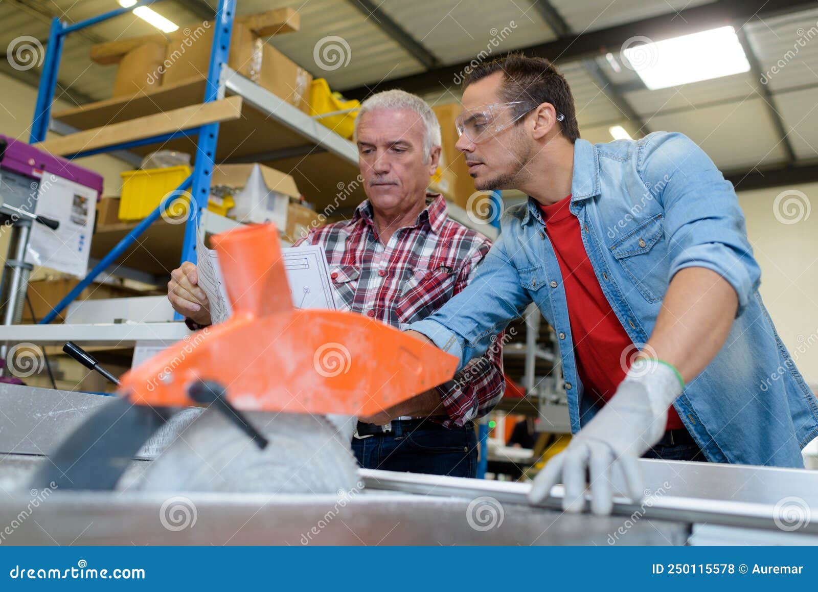 Two workers in warehouse stock photo. Image of fabricate - 250115578