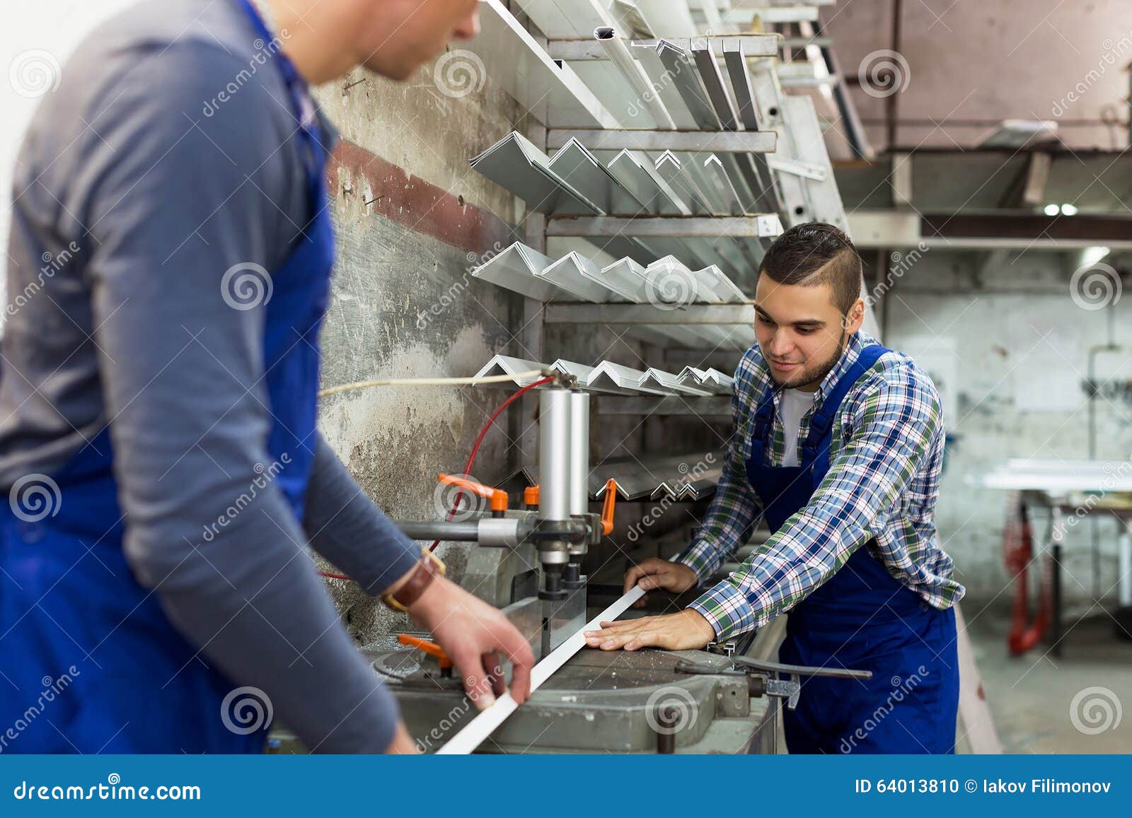 Two Workers Working on a Machine Stock Photo - Image of polymer, model ...