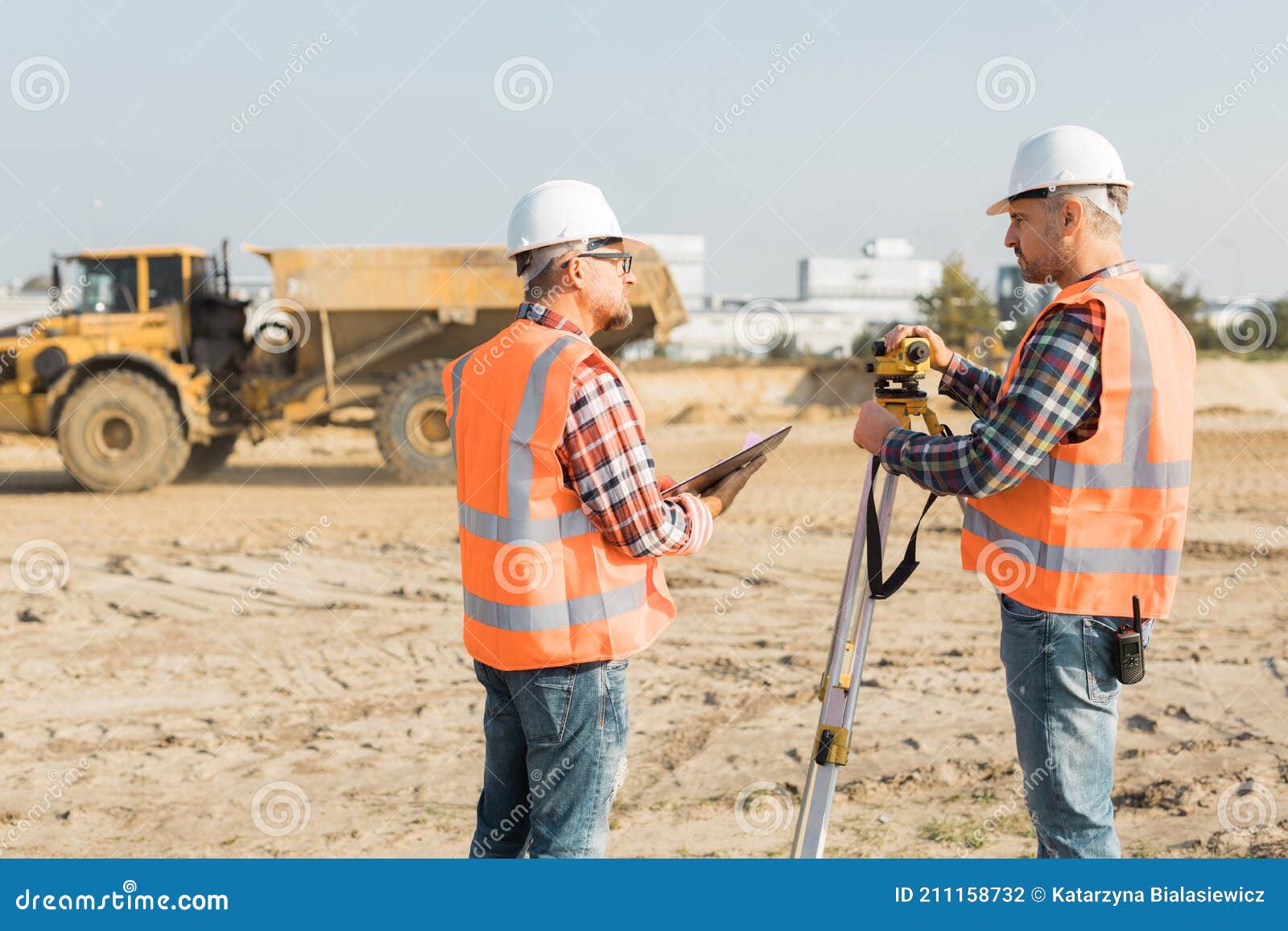 Two Workes Talking about Project Stock Photo - Image of reflective ...