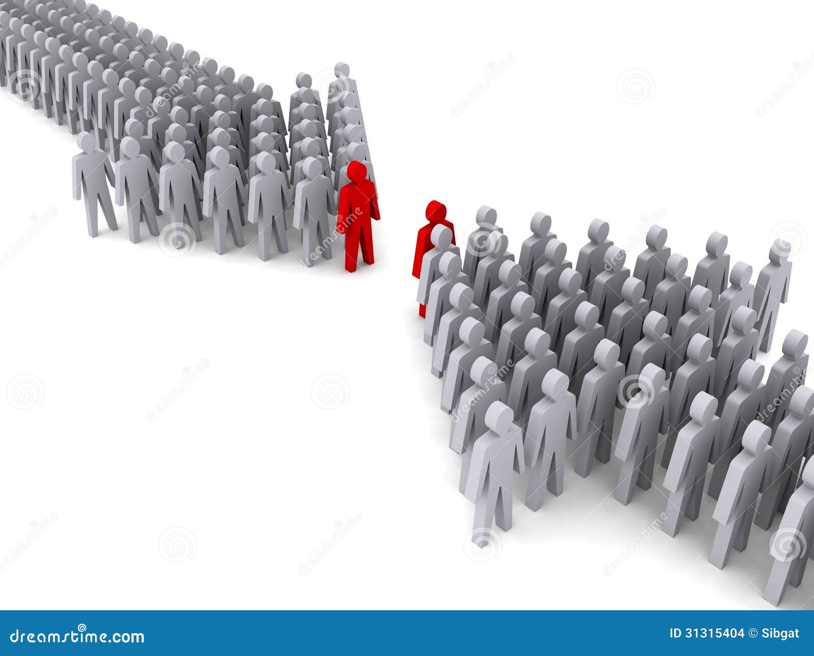 Two Working Groups with the Leaders. Stock Illustration - Illustration ...