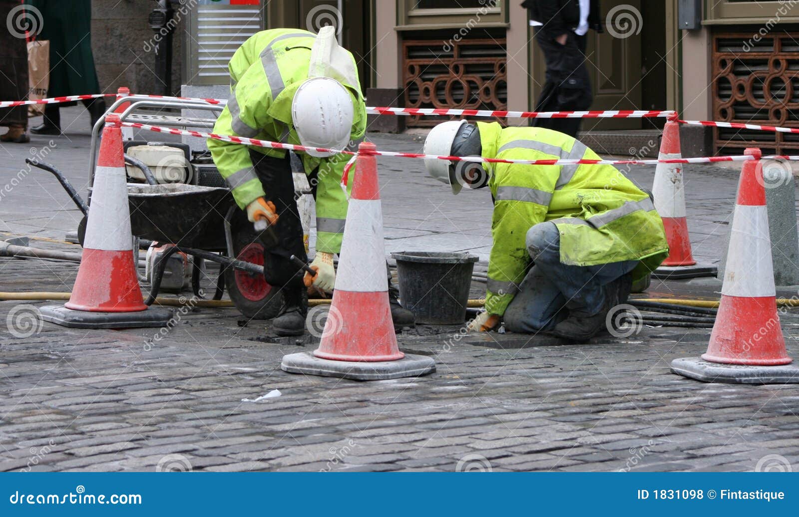 Two Workman Repairing Pavement Stock Photo - Image of hammer, repairing ...
