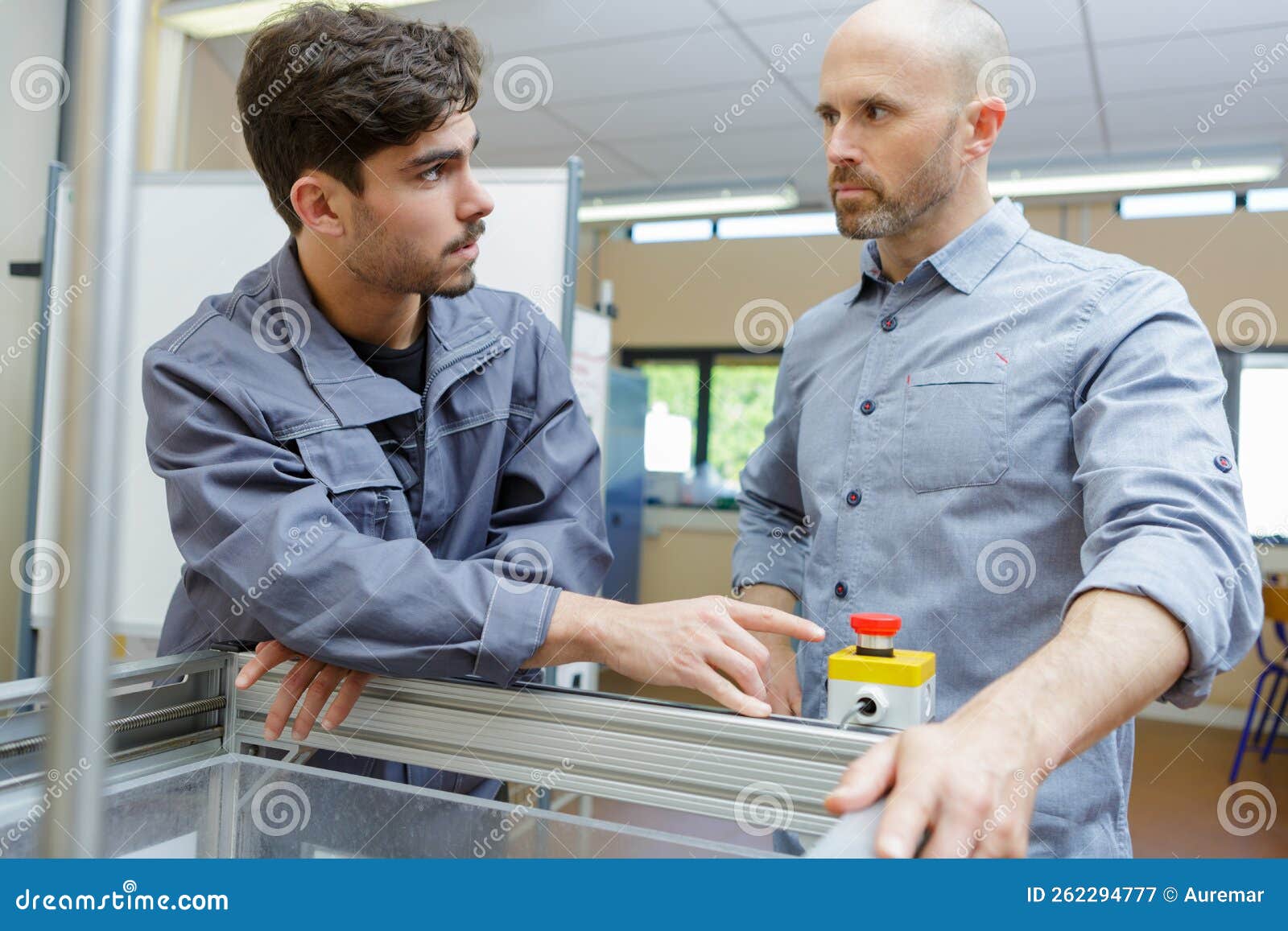 Two Workmen Inspecting Pvc Manufacturing Stock Image - Image of stack ...