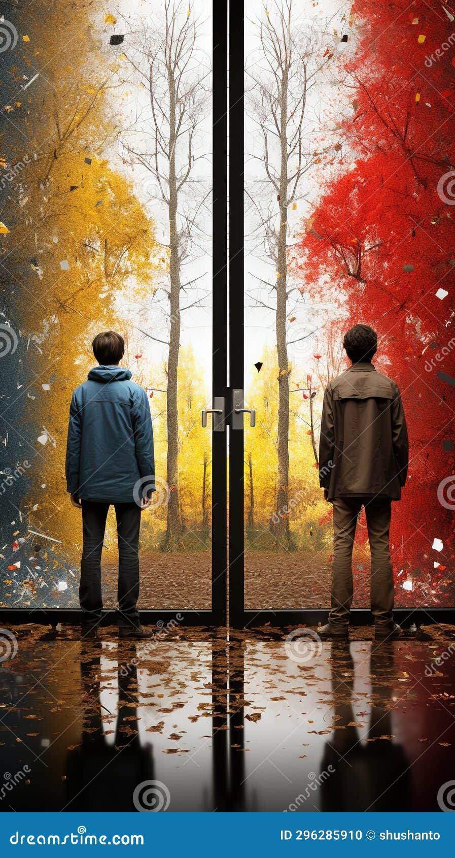 Two World from the Different Reality Stock Illustration - Illustration ...