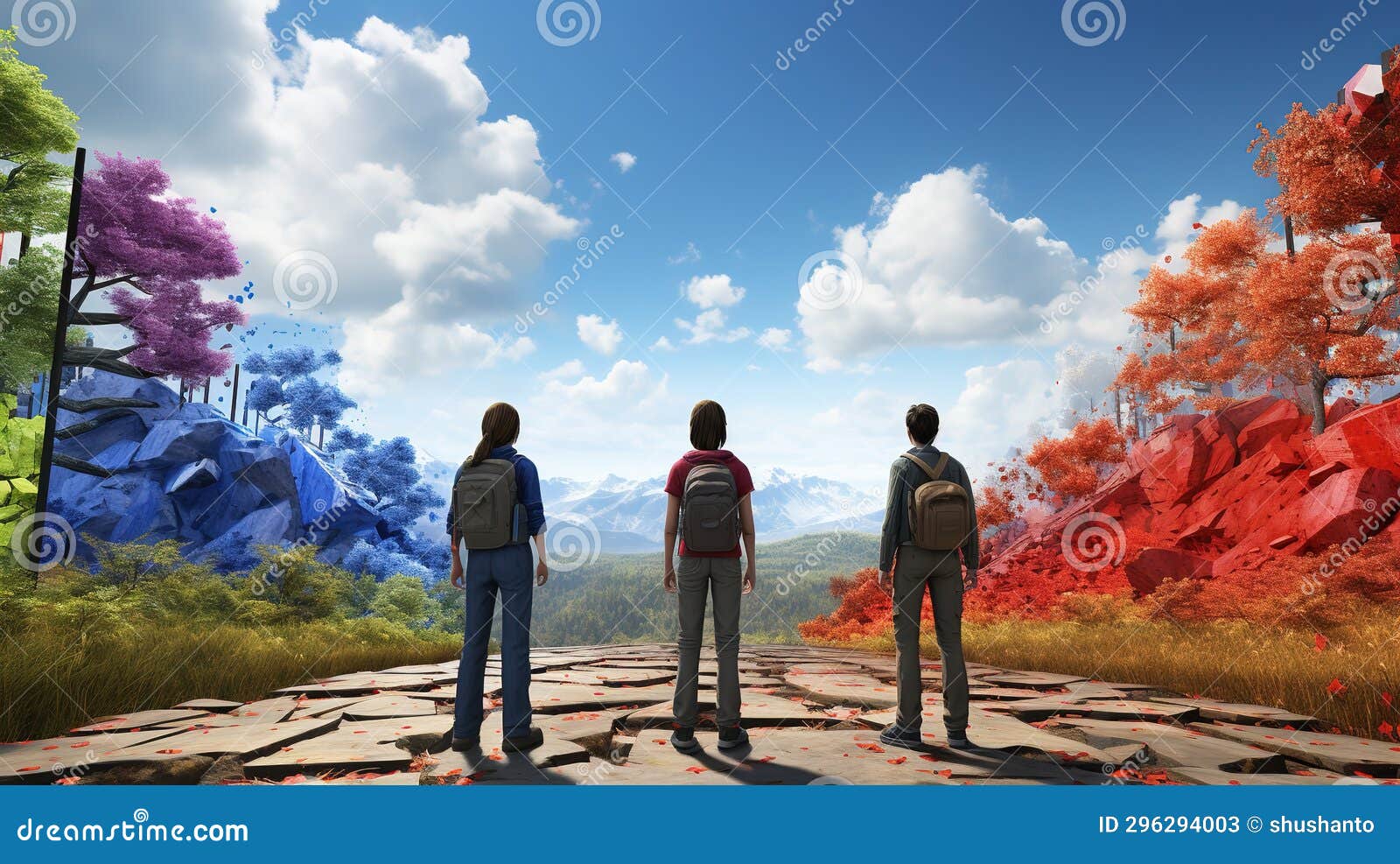 Two World from the Different Reality Stock Illustration - Illustration ...