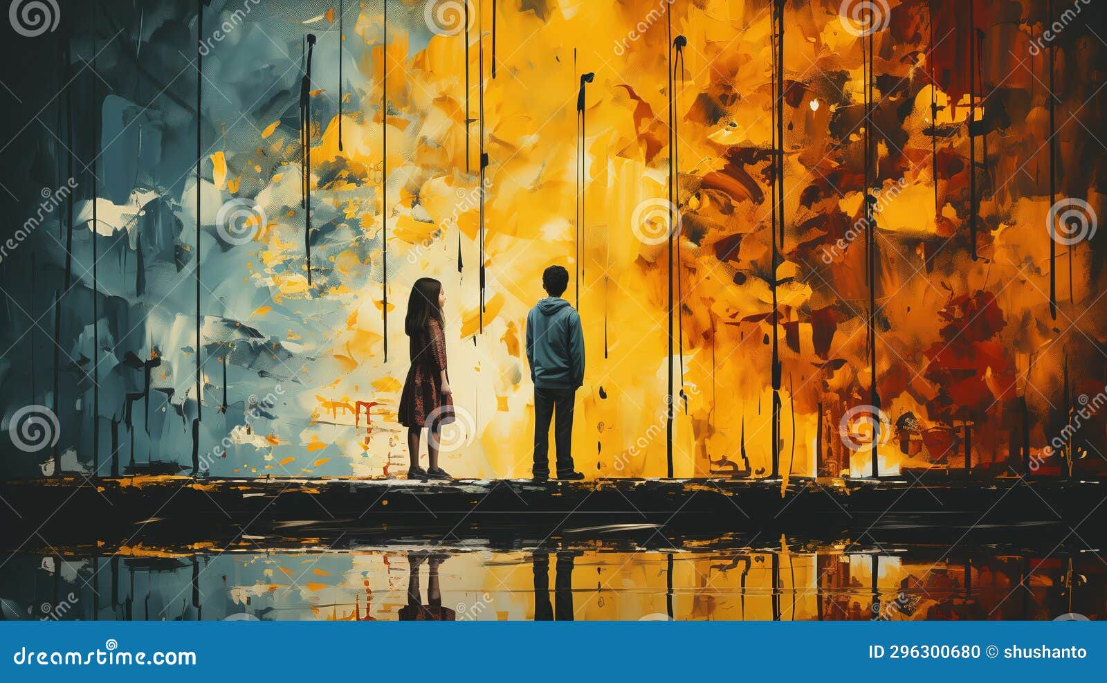 Two World from the Different Reality Stock Illustration - Illustration ...