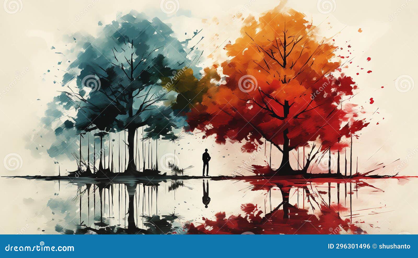 Two World from the Different Reality Stock Illustration - Illustration ...
