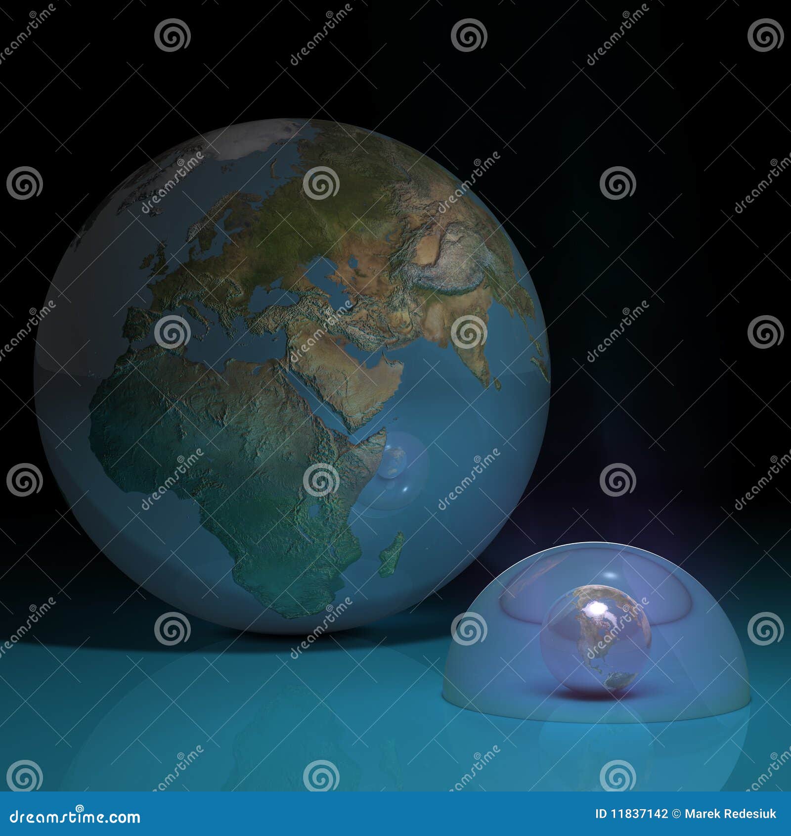 Two worlds stock illustration. Illustration of planet - 11837142