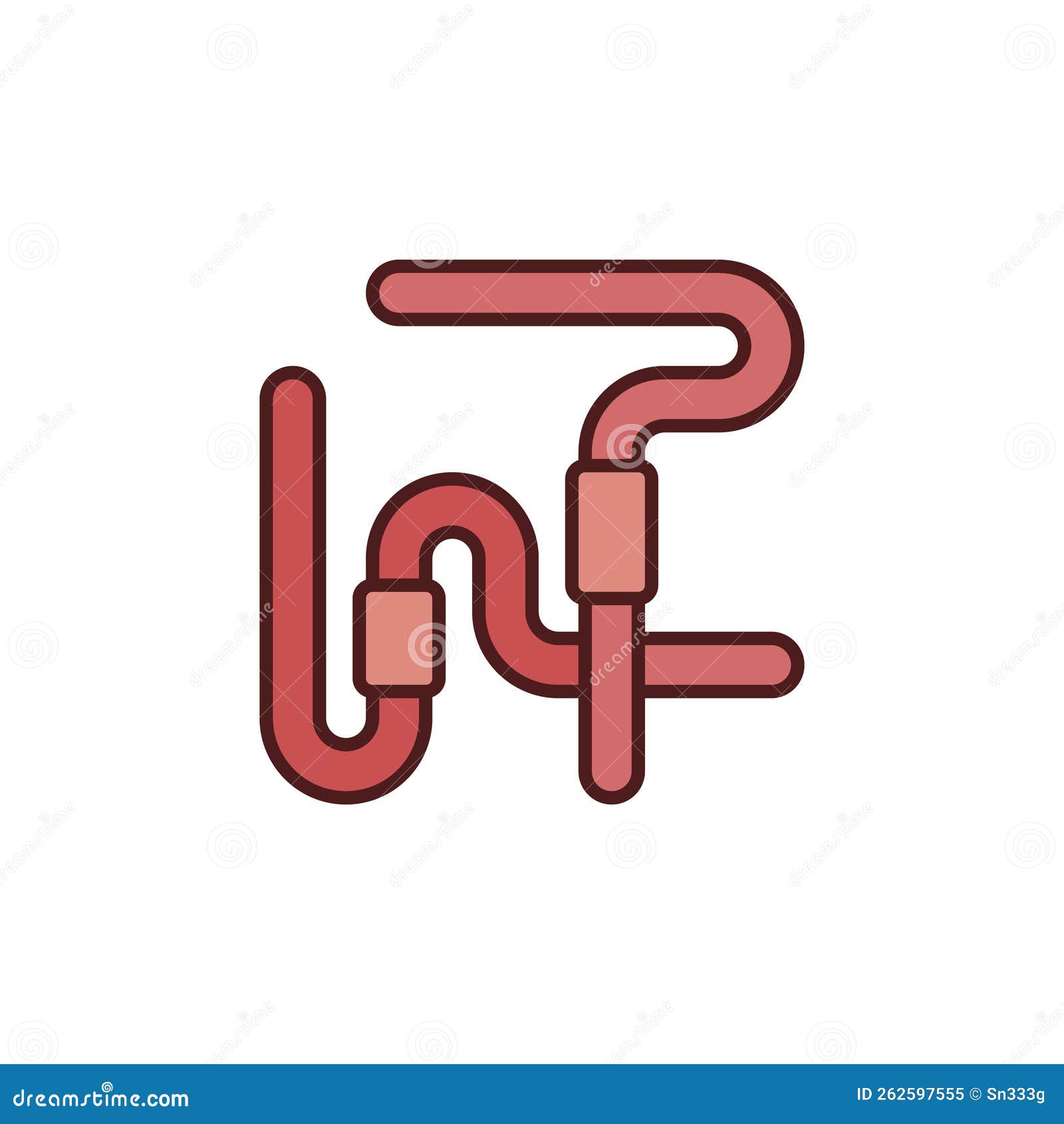Two Worms Vector Concept Geometric Minimal Colored Icon or Sign Stock ...