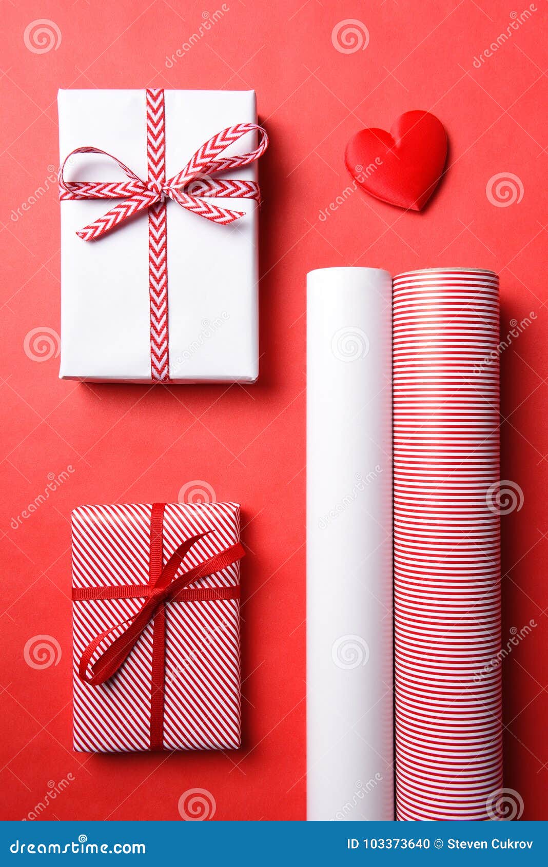Two Wrapped Presents with Red Heart Stock Photo - Image of gift, heart ...