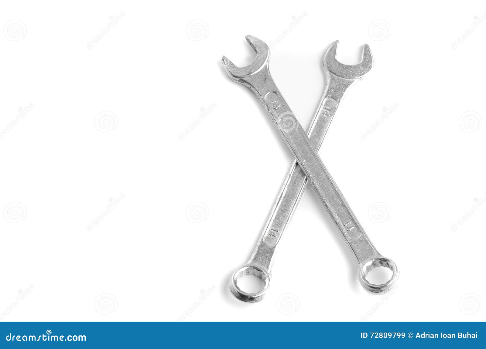 Two Wrench on White Background Stock Image - Image of tighten, metal ...