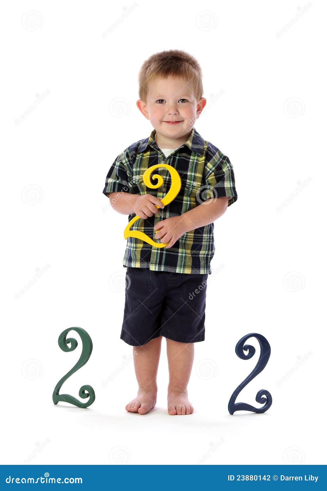 A Two Year Old Holds a Number Two Stock Photo - Image of smile ...