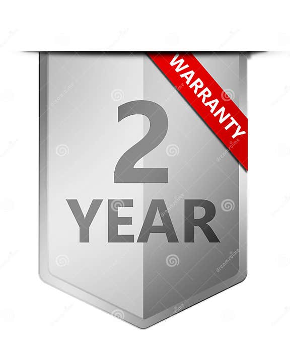 Two Year Warranty Banner with Silver Shield Stock Illustration ...