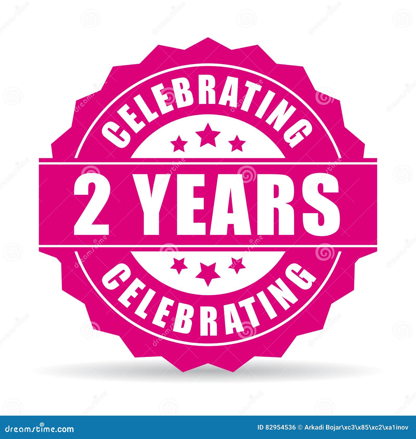 Two Years Anniversary Celebrating Vector Icon Stock Vector ...