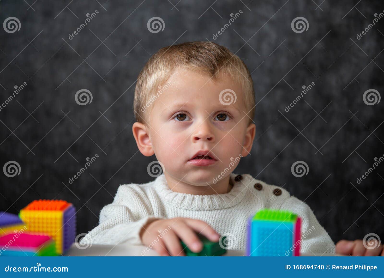 Two Years Old Baby Playing with Cubes Stock Photo - Image of creative ...