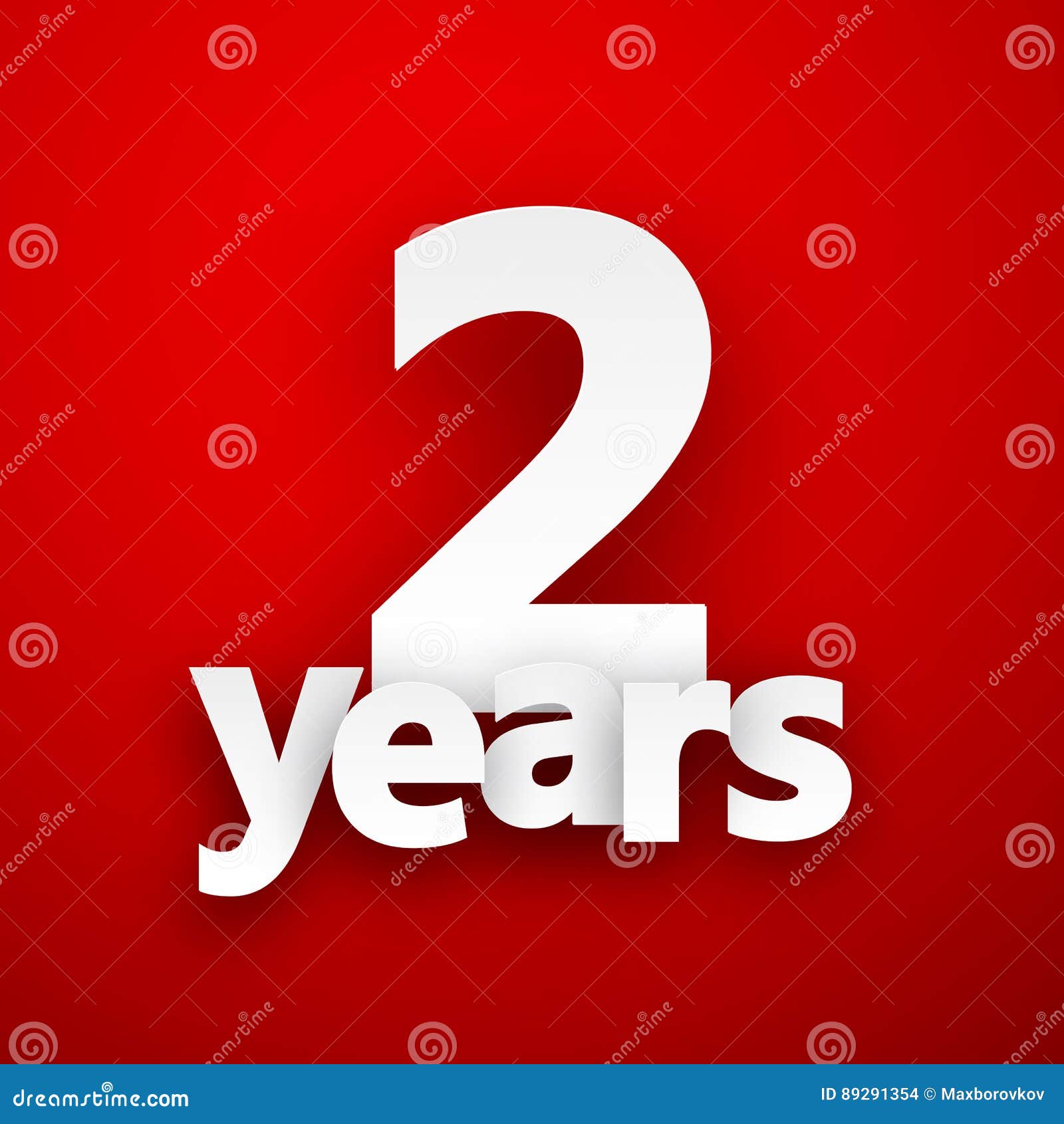 Two years paper sign. stock vector. Illustration of anniversary - 89291354