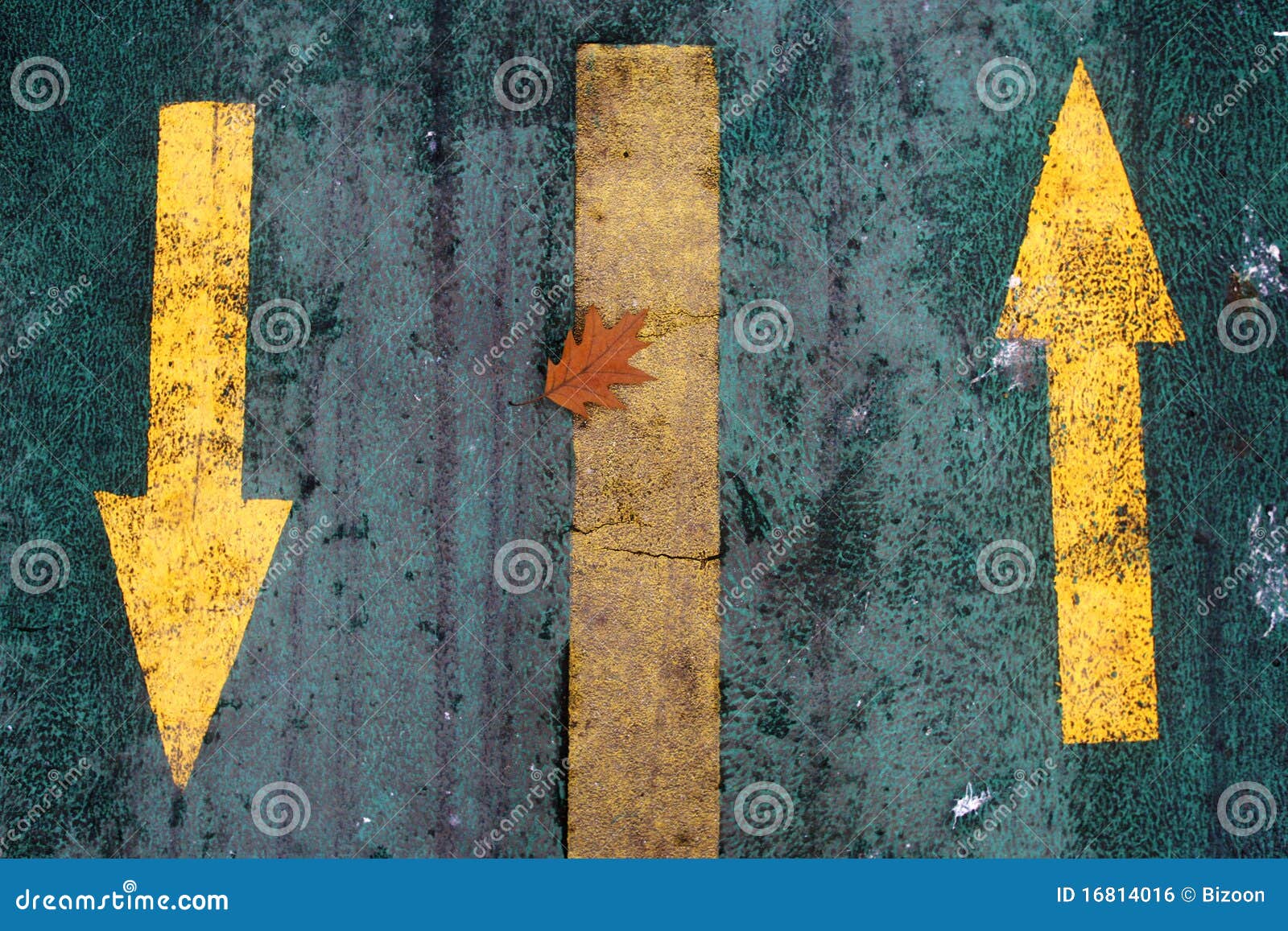 Two yellow arrows stock photo. Image of sign, arrow, destination - 16814016