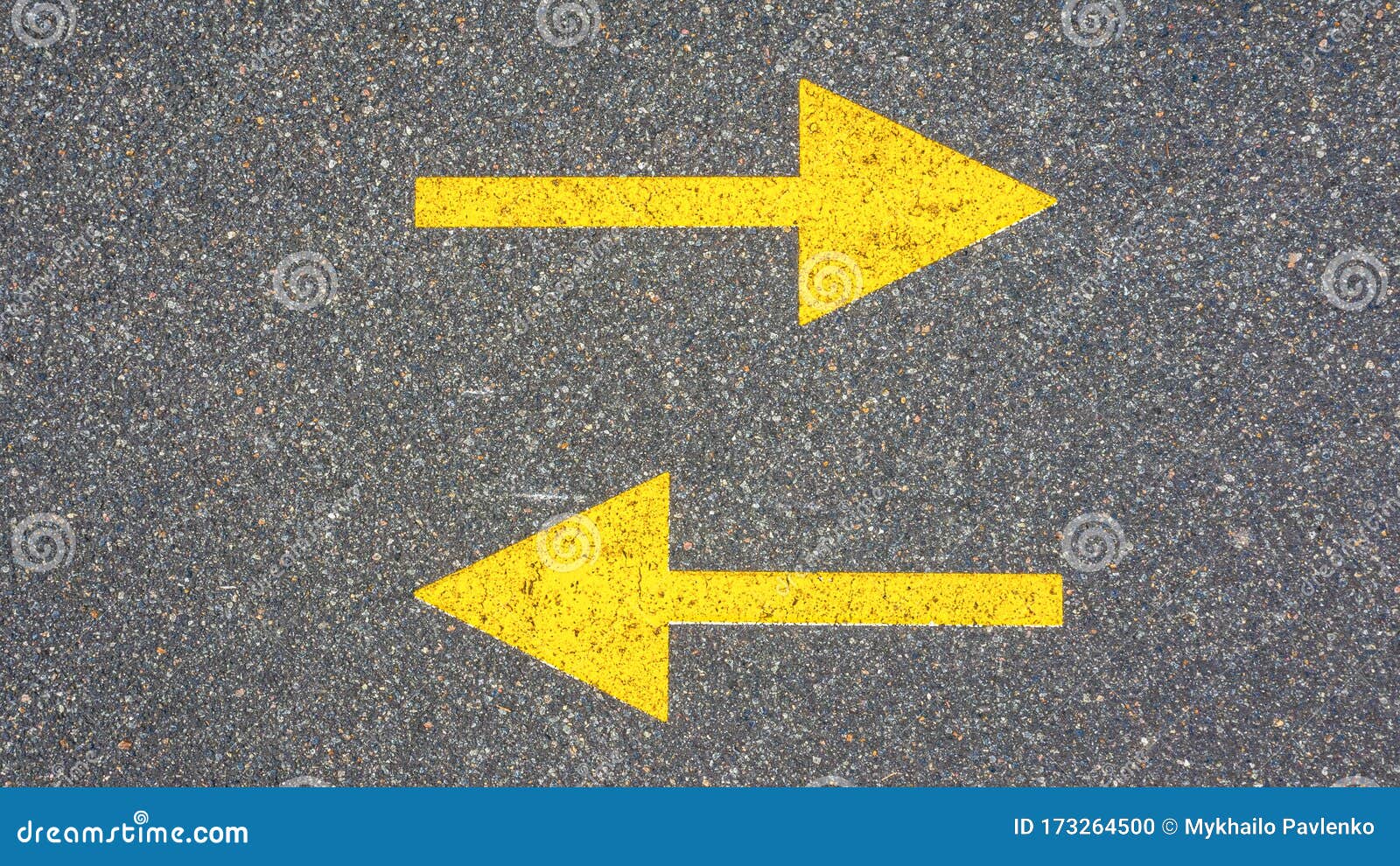 Two Yellow Arrows on the Asphalt. Concept, Radically Different ...