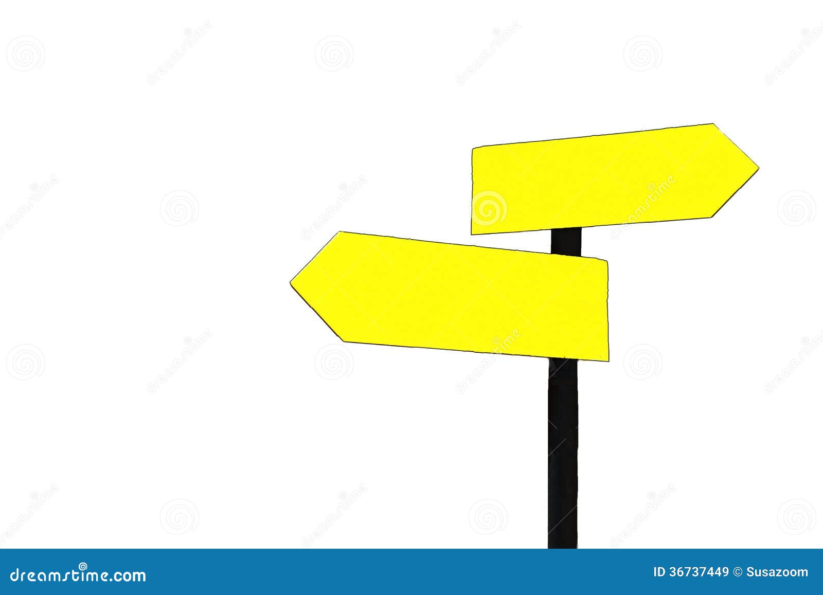 Two Yellow Arrows, Diametrically Opposed Stock Image - Image of line ...
