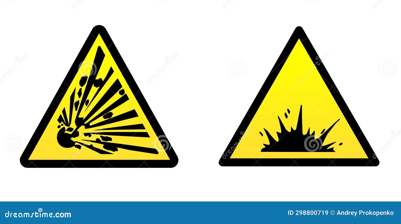 Two Yellow Explosion Hazard Signs Stock Vector - Illustration of yellow ...