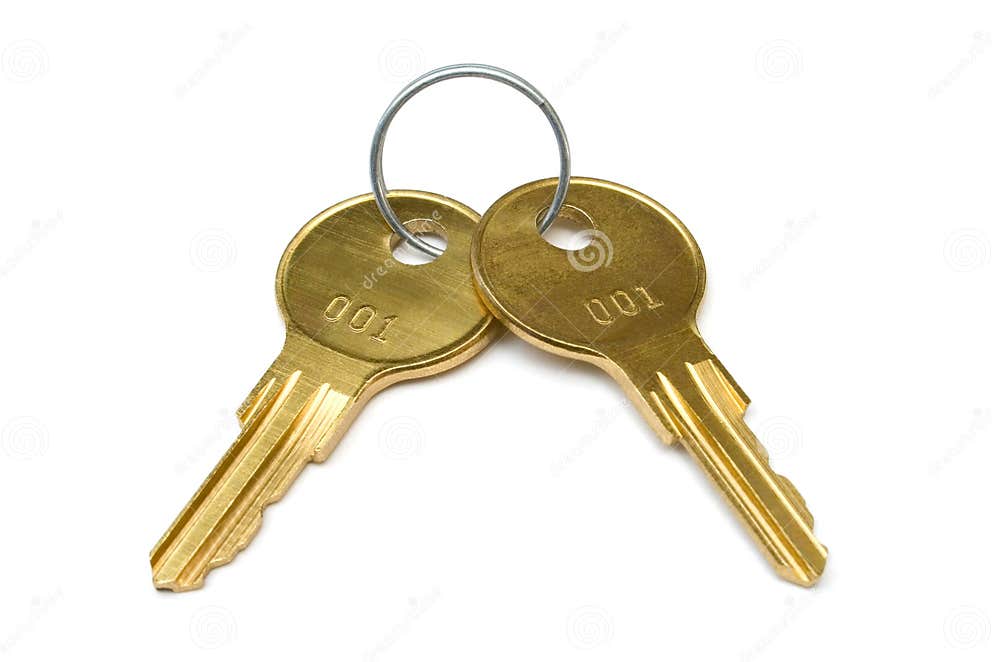 Two yellow keys on ring stock photo. Image of golden, metallic - 2001134