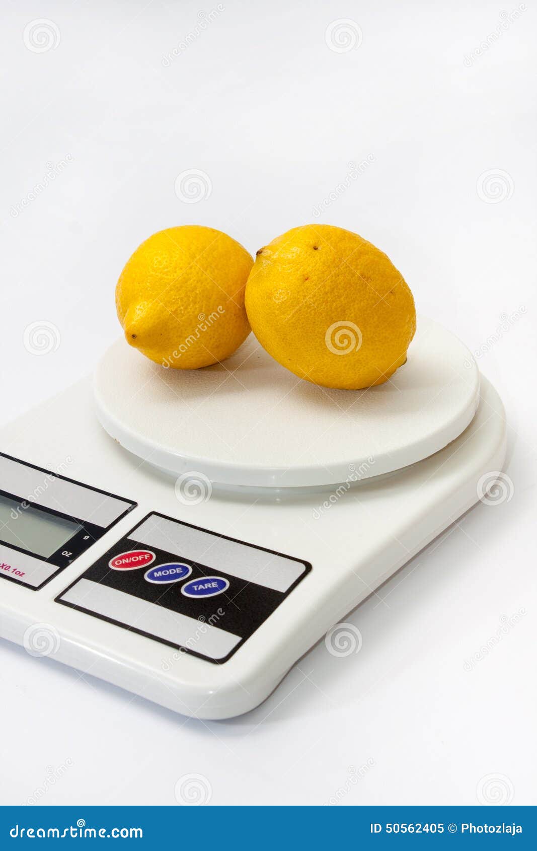 Two Yellow Lemons on White Kitchen Digital Scale Stock Image - Image of ...